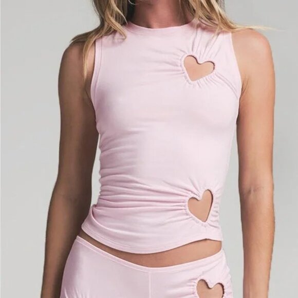 SKIMS | Tops | Skims Heart Cotton Blend Jersey Tank Cherry Blossom Pink ...